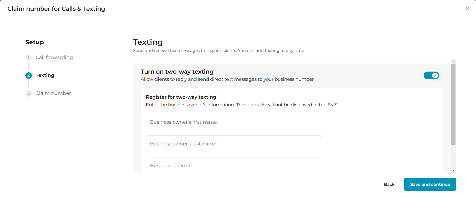 Enable Two‑Way Texting and Toll‑Free Calls with Calls & Texting App ...